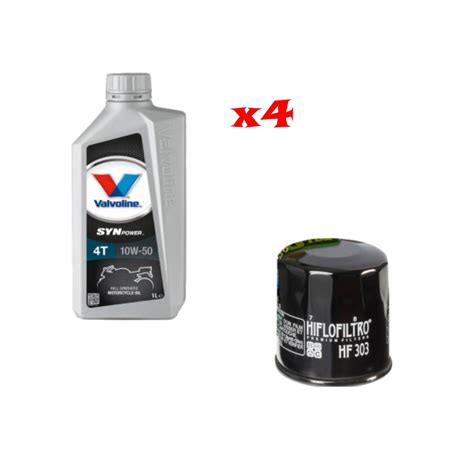 Kit Tagliando 4 LT di Valvoline Syn Power 10w50 e Filtro Hiflo HF 303 ...
