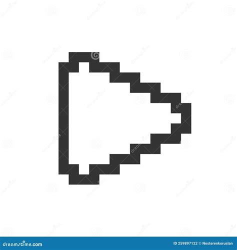 Play Button Pixelated Ui Icon Stock Vector Illustration Of Player