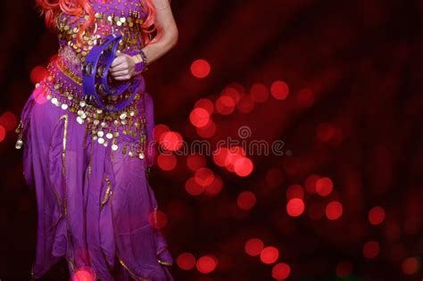 Belly Dancer Wearing Purple Dance Costume Close Up With Bokeh Stock Photo Image Of Abstract