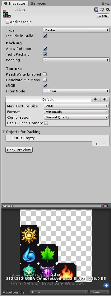 Cache Preview In Sprite Atlas Unity Engine Unity Discussions