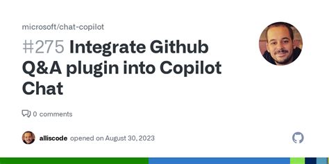 integrate github qanda plugin into copilot chat · issue 275 · microsoft