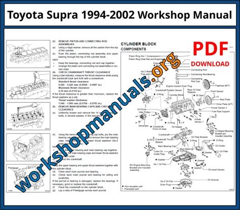 Toyota Supra 1994 2002 Workshop Repair Manual Download Pdf