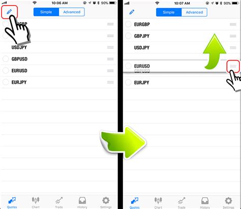 How To Remove And Arrange Currency Pair On Mt4 Application For Smartphones Iphone Version