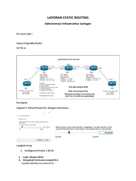 Gatya Prajwalita Maitri Xii Tkj A Laporan Routing Static Pdf