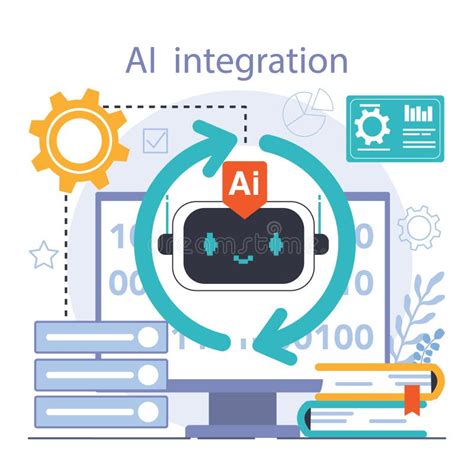 ai integration artificial intelligence and human synergy stock vector illustration of