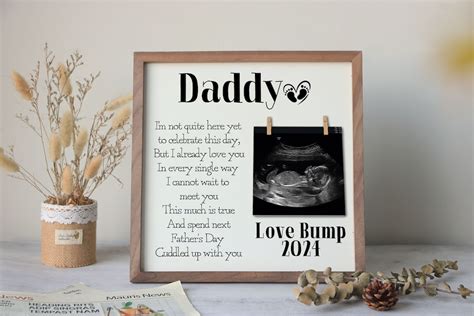 Daddy Personalized Ultrasound Photo Wooden Frame T 1st Time Dad