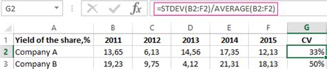 How To Find Coefficient Of Variation In Excel