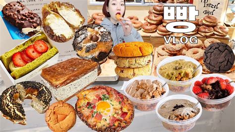 먹방 브이로그 신세계 스위트파크 맛집 털기 코운코운 브라우터 크리미 미니마이즈 쌀푸딩과 빵어니스타 라미쿠키 소나무 먹방 Youtube
