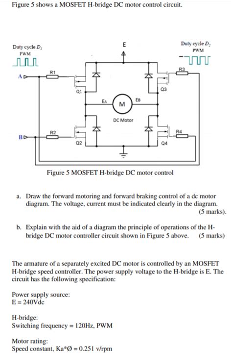 Figure Shows A MOSFET H Bridge DC Motor Control Chegg