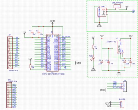 做一个 esp32 s2 模块测试板子 lab z