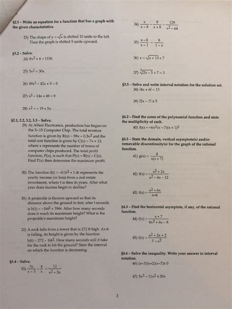 Solved 25 Write An Equation For A Function That Has A