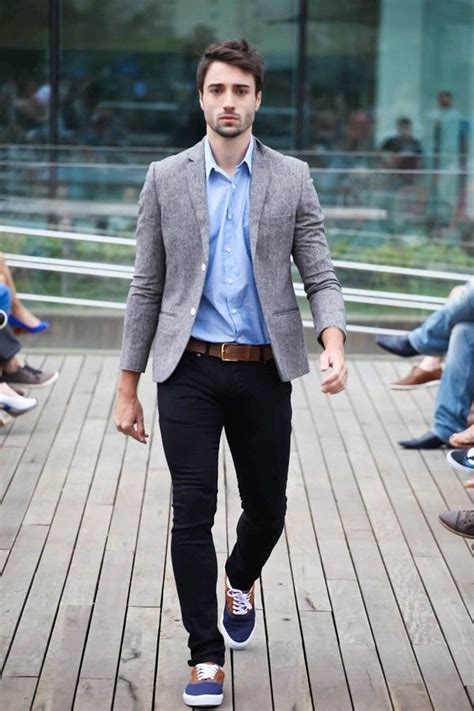 Best Semi Formal Outfit Ideas For Men Casual Jacket Outfit Grey Blazer