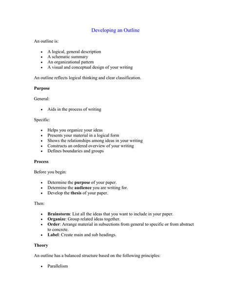 Developing An Outline