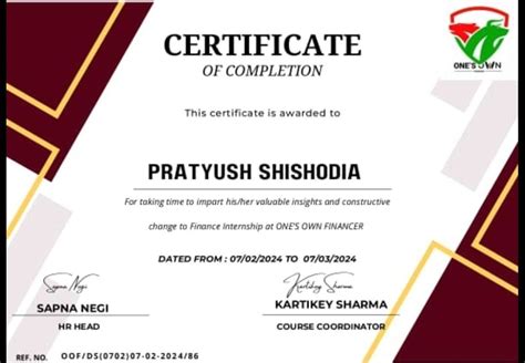 Pratyush Shishodia On Linkedin Recently Completed My Internship At One