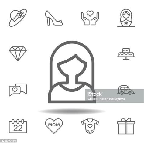 어머니의 날 어머니 개요 아이콘입니다 어머니의 날 일러스트 아이콘의 집합입니다 기호 및 기호는 웹 로고 모바일 앱 Ui 흰색 배경의 Ux에 사용할 수 있습니다 0명에 대한