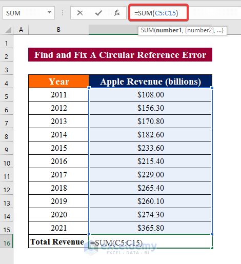 How To Fix A Circular Reference Error In Excel A Guideline