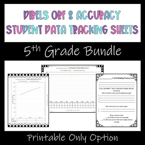 Dibels Student Data Tracking Orf And Accuracy Bundle 3rd Grade Printable