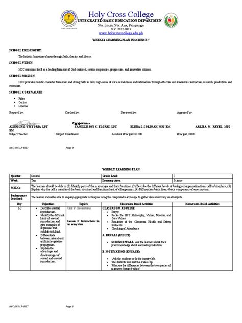 Week 10 Learning Plan 7 Science Pdf Learning Project Based Learning