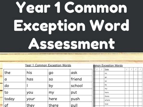 Year 1 Common Exception Word Assessment Teaching Resources