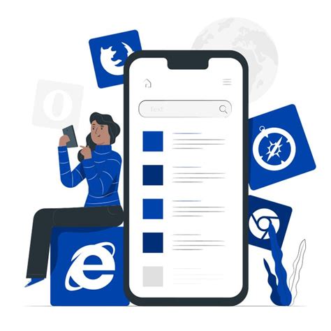 Mobile Browsers Customizable Semi Flat Illustrations Pana Style