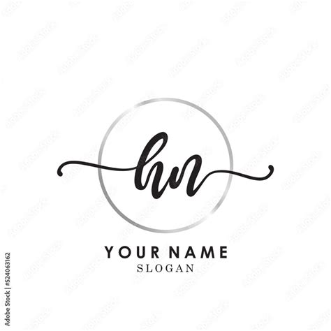 HN Handwriting Initial Logo Letter Design Vector Logo With Circle Template Stock Vector Adobe