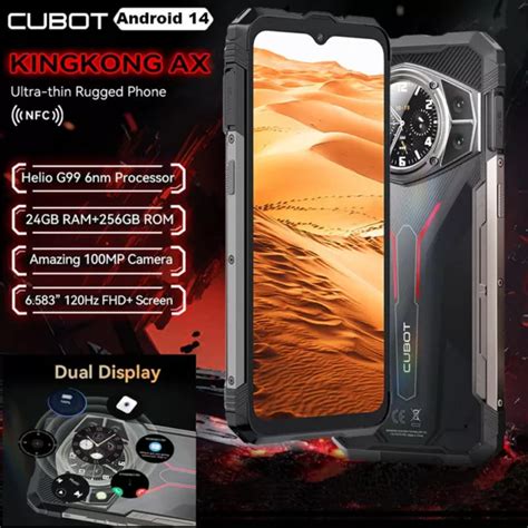 Cubot Ax 4g Lte Dual Screen Android 14 Rugged Smartphone Builder Waterproof 256g £268 88