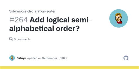 Add Logical Semi Alphabetical Order Issue 264 Siilwyn Css