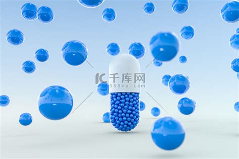 带球体的胶囊3d 渲染高清摄影大图 千库网