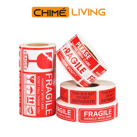 Fragile Label Stickers Packing Fragile Tape Bubble Carton Box Tear Resistant Shopee