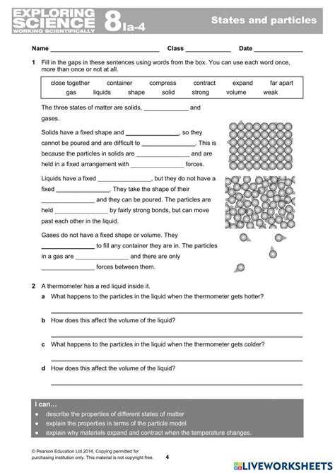 States Of Matter Pearson Worksheet Live Worksheets Worksheets Library