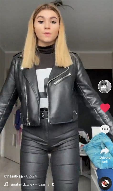 Pin On Leather Jacket Girl