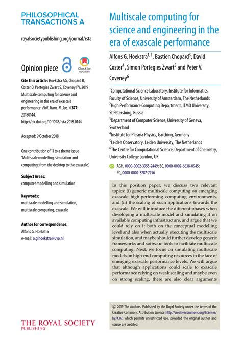 Pdf Multiscale Computing For Science And Engineering In The Era Of