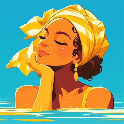 Premium Vector A Comorian Woman Is Swimming