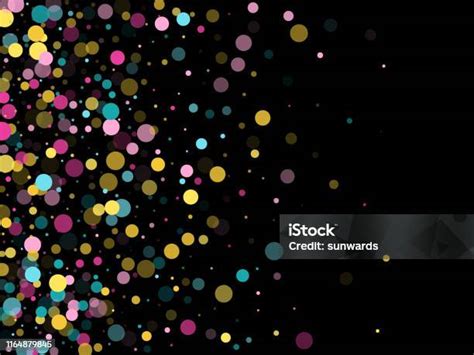 청록색 분홍색 및 노란색의 추상라운드 색종이 축제 배경 유치한 패턴 벡터입니다 날기에 대한 스톡 벡터 아트 및 기타 이미지 날기 노랑 벡터 Istock