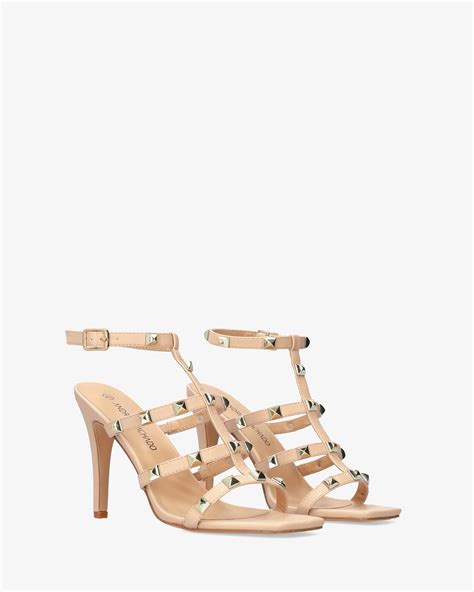 Soft Nude Coloured Hig Heels Sandals Andypola