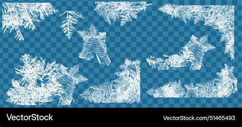 Snow Frame Frozen Window Glass Ice Royalty Free Vector Image