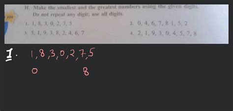 Make The Smallest And The Greatest Numbers Using The Given Digits Do Not