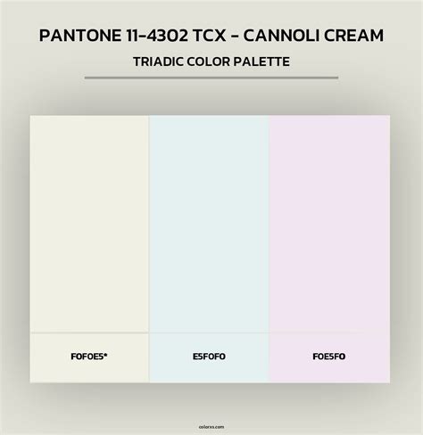 Pantone 11 4302 Tcx Cannoli Cream Color Palettes