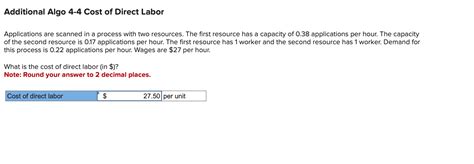 Solved Additional Algo 4 4 ﻿cost Of Direct Laborapplications