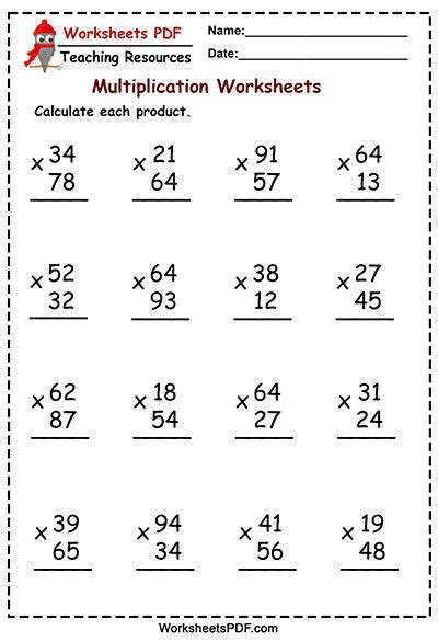 multiplication worksheets 4 digit by 2 digit