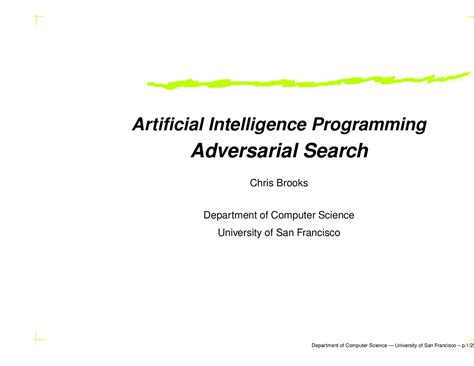 Slides On Adversarial Search Artificial Intelligence Programming Cs