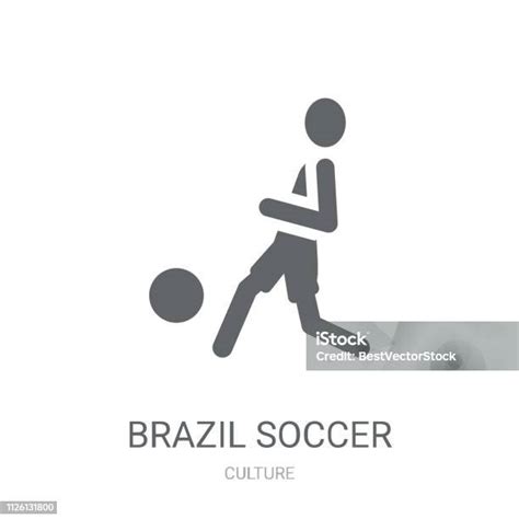 브라질 축구 선수 아이콘입니다 문화 컬렉션에서 흰색 배경에 유행 브라질 축구 선수 로고 개념 경쟁에 대한 스톡 벡터 아트 및 기타 이미지 Istock