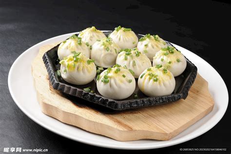 葱香生煎包摄影图 传统美食 餐饮美食 摄影图库 昵图网nipic