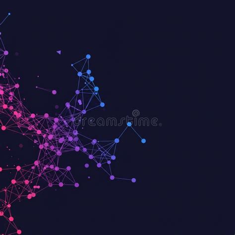 Abstract Digital Network Design Featuring Interconnected Nodes And Lines On A Dark Stock