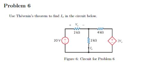 solved problem 6use thévenin s theorem to find io ﻿in the