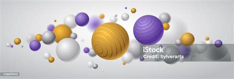 사실적인 줄 지어 구 벡터 일러스트레이션 라인과 필드 효과의 깊이와 아름다운 볼추상 배경 3d 글로브 디자인 컨셉 아트 생일에 대한 스톡 벡터 아트 및 기타 이미지 Istock