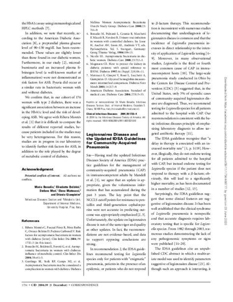 Pdf Legionnaires Disease And The Updated Idsa Guidelines For Community‐acquired Pneumonia