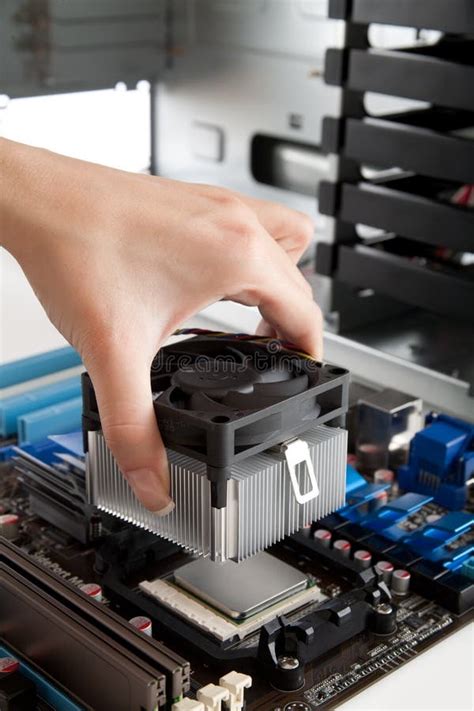 Mounting Cooling Fan On Cpu Stock Image Image Of Angle Cooling 11939021