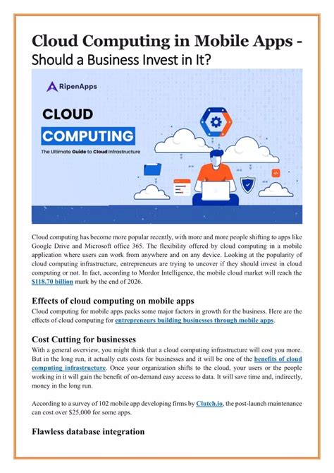 Ppt Cloud Computing In Mobile Apps Should A Business Invest In It Powerpoint Presentation Id