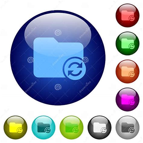 refresh directory color glass buttons stock vector illustration of